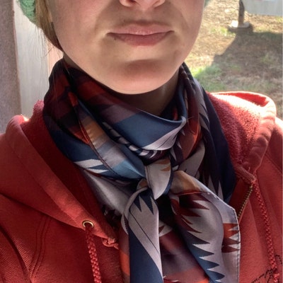 WILD RAG Burgundy, Navy, Grey Southwest Cowboy Western Neck Scarf ...