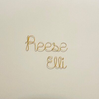 Gold Wire Name, Custom Wire Sign, Shelf Name Decor, Wired Words, Gold ...