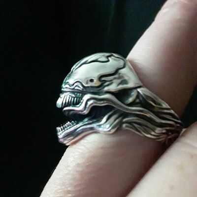 Screaming Face Ring, Face Ring, Scream Ring, Biker Ring, Human Face ...