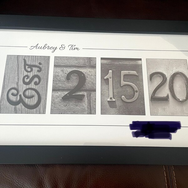 Personalized 1st Anniversary Paper Print: Custom Date Gift (unframed ...