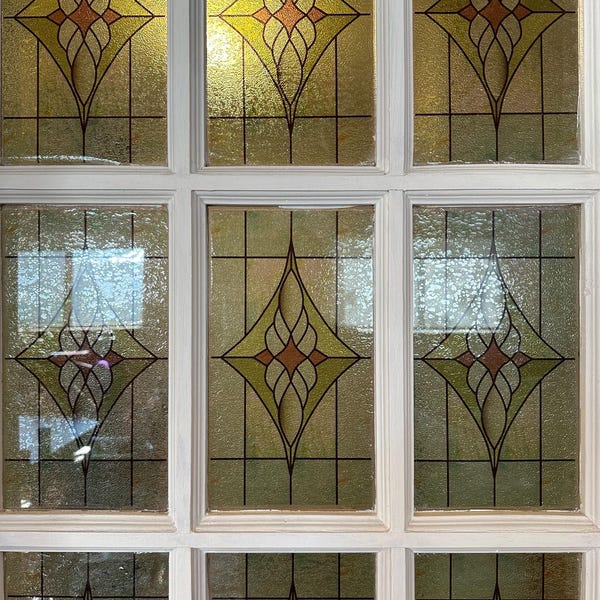 Matte Finish Window Film -stained Glass Decorative Design, Custom Size ...