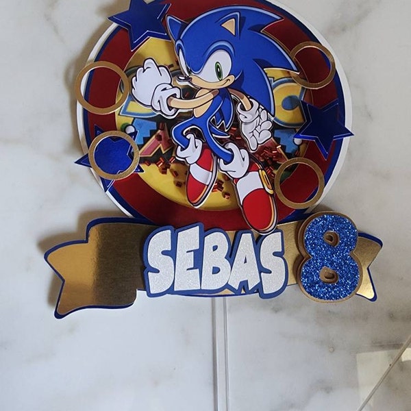 Sonic Cake Topper, Sonic Birthday, Sonic Party, Sonic Party Supplies ...