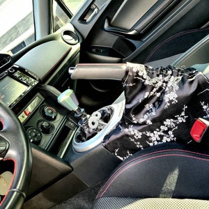 Lilac Purple With Dark Blue Cherry Blossom Shift Boot OR E-brake Boot ...