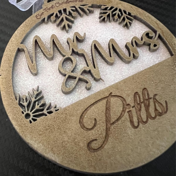 Personalizable 'our First Christmas As' Mr and Mrs Christmas Bulb ...