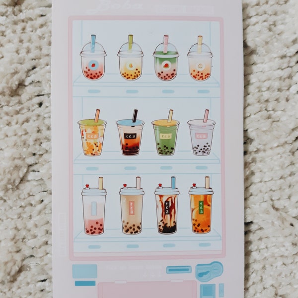 Boba Sticker Sheet • Unique Stickers • Kawaii Design • Cute Food ...