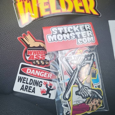 WELDER SKELTER 40 Hard Hat Stickers Toolbox Decals, Welding Helmet ...