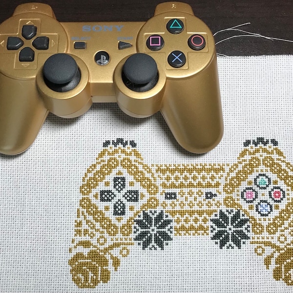 Switch Controller Cross Stitch Pattern, Modern Nordic Pattern, Instant ...