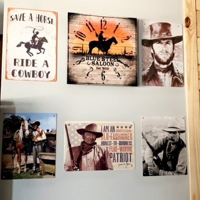 Western Ranch Wall Clock Customized, Farm Themed Clocks, Cowboy Signs ...