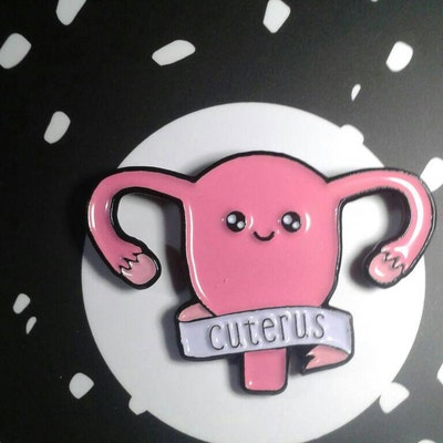 Cuterus Enamel Pin // Cuterus Pin, Lapel Pin, Uterus Feminist Badge - Etsy