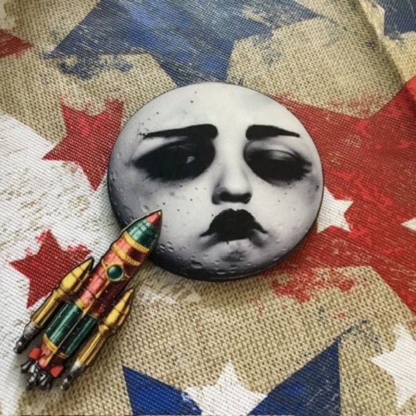 Bizarre Moody Moon Heads - Face Wood Cutouts for Ornaments, Jewelry ...