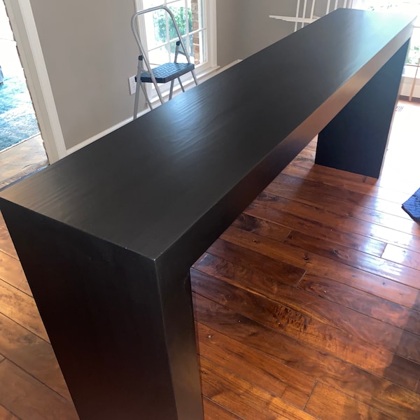 Modern Double Waterfall Console Table - Handmade to Order, Solid Wood ...
