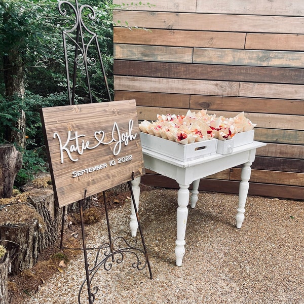 Personalized Rustic Wedding Welcome Sign | Custom Wood Sign With Names ...