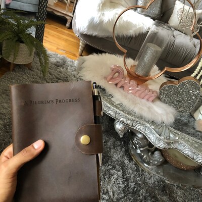 Personalized Refillable 6 Ring Rustic Leather A6 Journal Cover With Pen ...