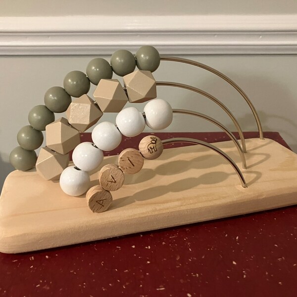 4 Ring-personalized Rainbow Abacus, Nursery Decor Bohemian, Abacus ...