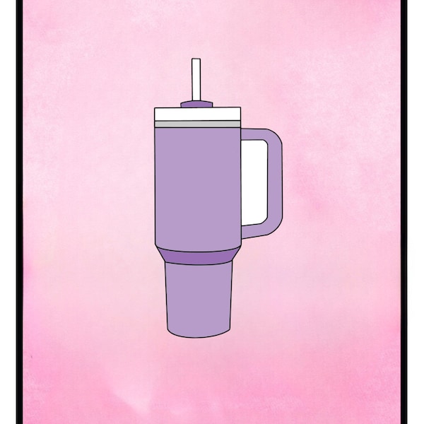 Stanley Tumbler Cup Shape Clip Art File Cartoon PNG Multiple Colors - Etsy