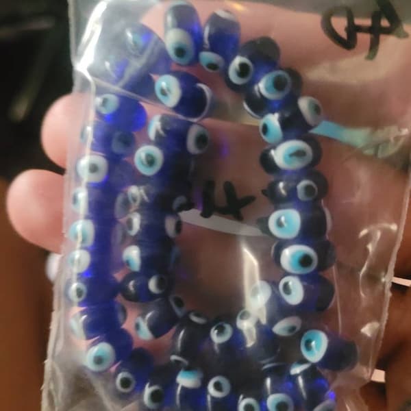 4mm 20mm Mother of Pearl Evil Eye Beads , Evil Eye Beads , Natural ...