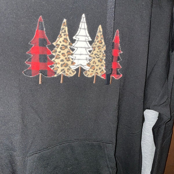 Raggedy Christmas Tree Applique Design ~ 5 Trees in a Row ~ Instant ...