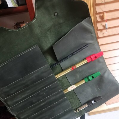 Leather Penny Whistle Case, Tin Whistle Pouch, Tin Whistle Case, Penny ...