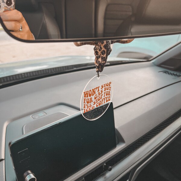 Iced Coffee Car Charm, Coffee Car Charm, Coffee Accessories, Won’t Stop ...