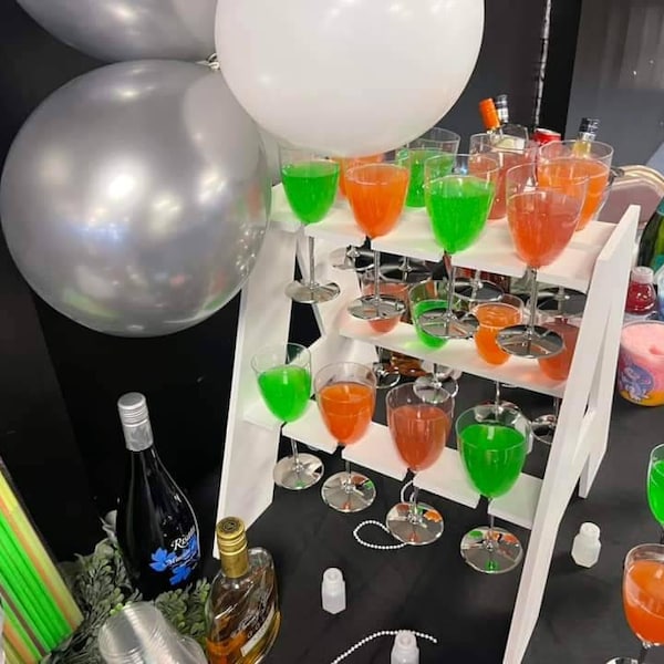 White Plastic Prosecco Ladder: Champagne Flute Display Stand - Etsy