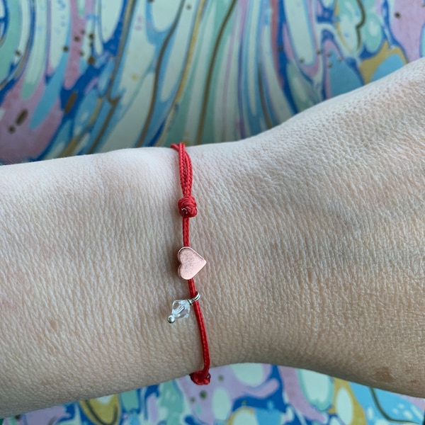 Child Heart String Bracelet / Minimalist Bracelet / Kids Friendship ...