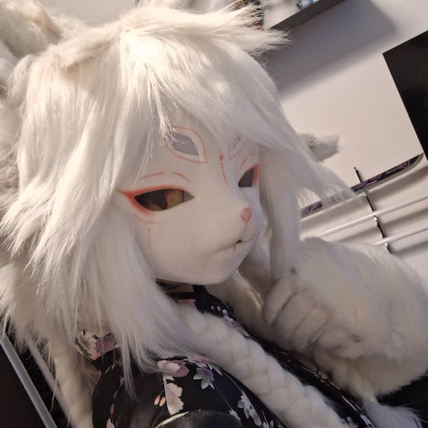 4 Eared Black Faced Fox - Premade Fursuit Head, Finished Furry Mask ...