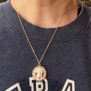 Handmade Ceramic Moth Sweater Chain Pendant, Hand Painted Sweater Chain ...