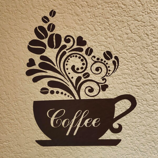 Coffee Wall Decals Cup Decal Kitchen Vinyl Stickers Home Decor Window ...