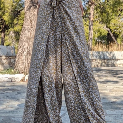 Palazzo Wrap Pants Sewing Pattern, Unbelievable Comfy and Easy Linen ...