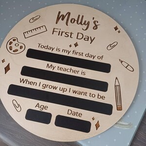 Personalised Starting School Sign, First Day of School Photo Prop Board ...