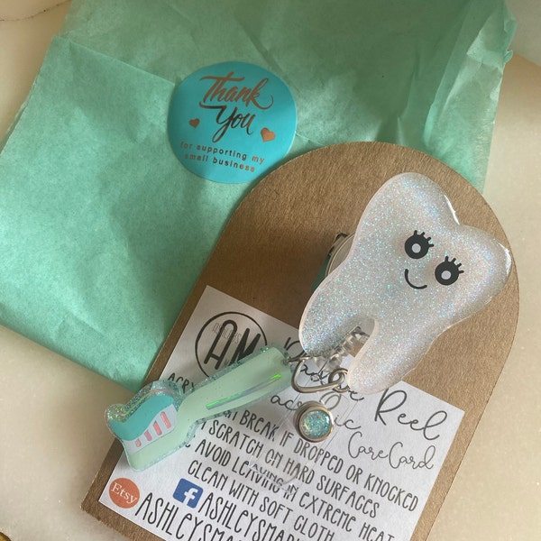 Tooth Badge Reel | Dh | Rdh | Ldh | Cda Badge Reel | Teeth | Dental ...