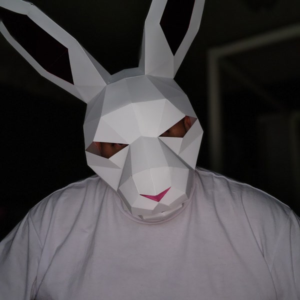 Rabbit Papercraft Mask PDF, SVG Template for Cricut Projects DIY 3D ...