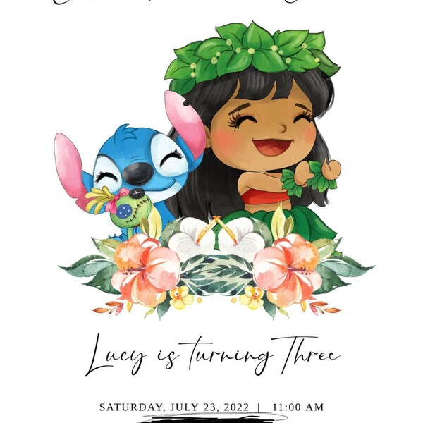 Luau First Birthday, Lilo and Stitch Birthday, Hawaiian Theme Birthday ...