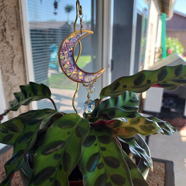 Galaxy Wire Moon Plant Stake. House Plant Decor. Wire Plant Stake ...