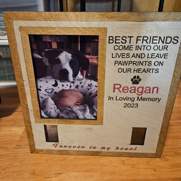 Laser | Dog Remembrance Memorial Photo With Collar Plaque, 8 X 8, 3 X 4 ...