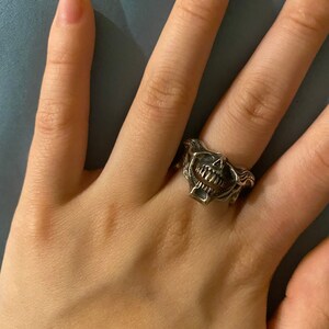 Baphomet Pentagram Caduceus Ring for Unisex Made of Sterling | Etsy