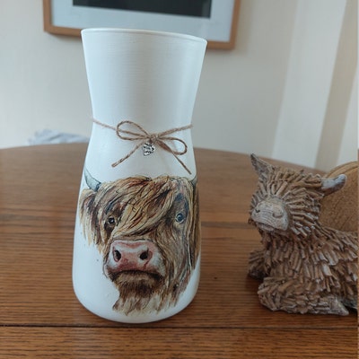 Highland Cow Vase. Tall and Short Dumpy Vase, With the Head or Body ...