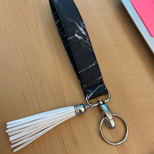 Marble Keychain Wristlet Keychain Bracelet Gift for Her Marble Gift ...