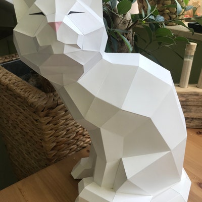 Papercraft Cat, Paper Craft 3D Model, Kitten PDF Template, Cute Low ...