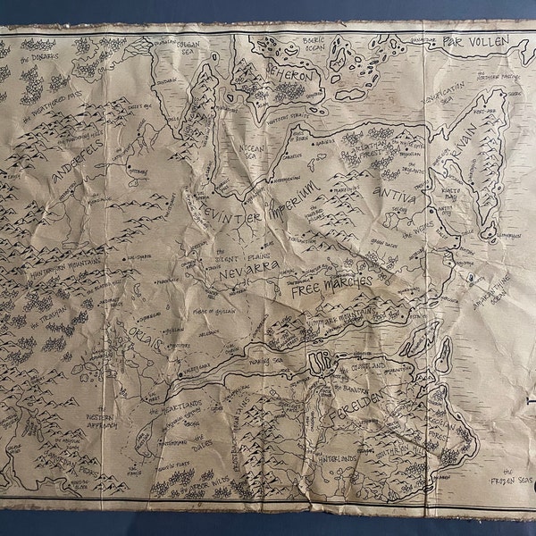 Dragon Age Map of Thedas: Aged, Handmade, Hand Drawn, Authentic Gift ...