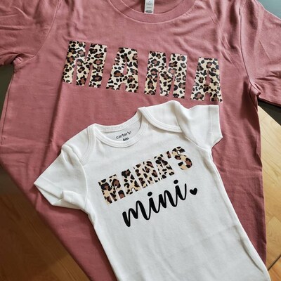 Animal Print Mama Shirt Mamas Mini Mamas Girl Shirt Matching Mommy and ...