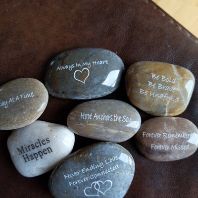Engraved River Rocks in Memoriam and Grief Stones - Etsy