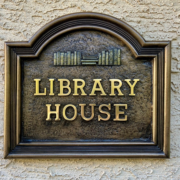 Floral Roses Garden House Sign, House Name Sign in Cold Cast Bronze and ...