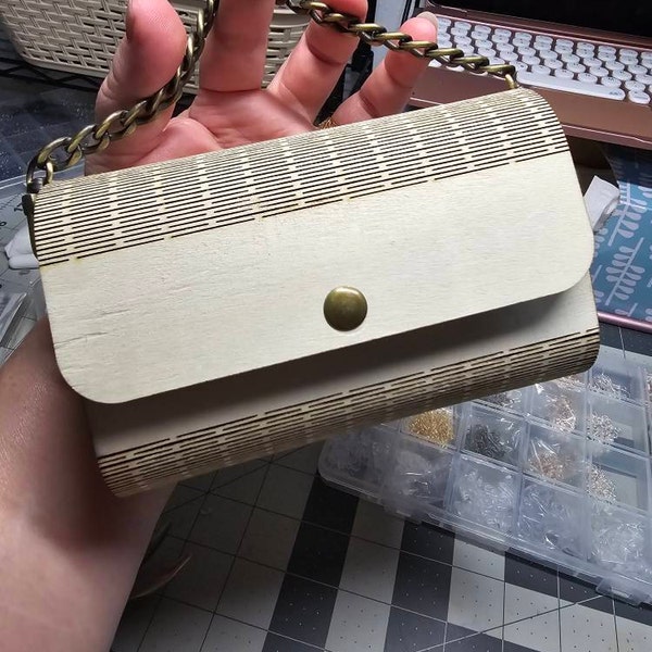 Laser Cut Hand Bag for Straps, Laser Cut Handbag Dxf, Wooden Purse ...
