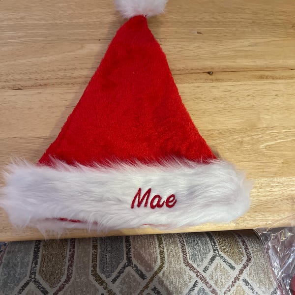 Personalized Embroidered Santa Hat: Custom Christmas Hat - Etsy