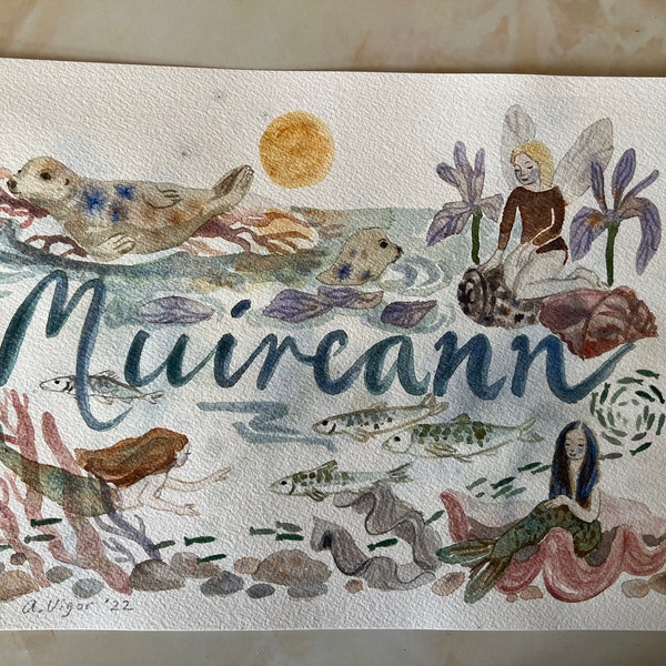 P A4 Personalised Baby Name Illustration Letter - Etsy