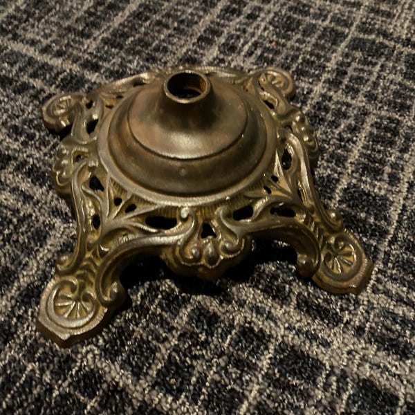 Antique Vintage Brass Victorian Hanging Oil Lamp Motor Cover Light Part ...