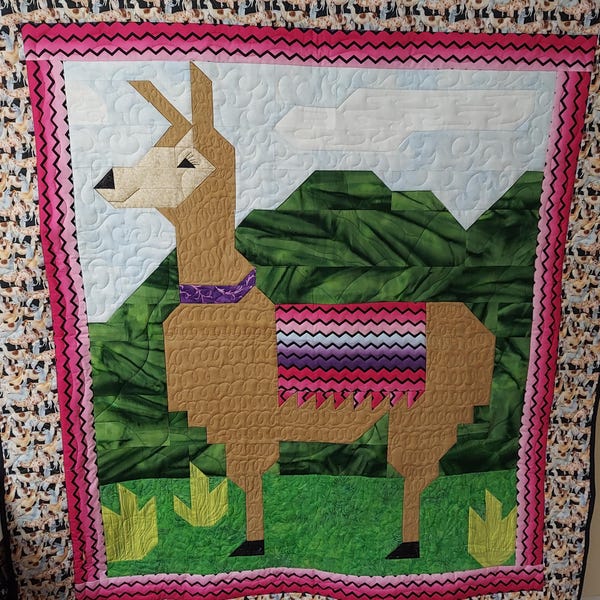 Alpaca Quilt Pattern, Multiple Sizes From Baby Quilt to Throw, Doubles ...