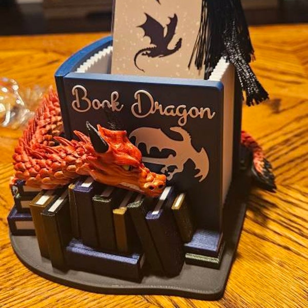 Book Dragon Bookmark Holder / Pen Holder - Etsy