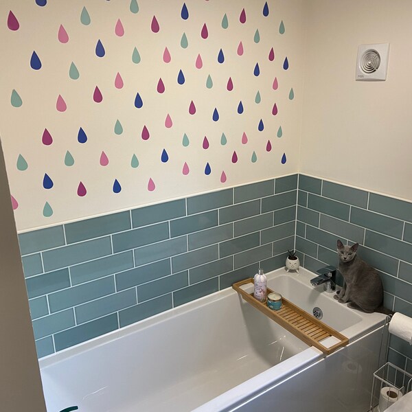 Colourful Raindrop Wall Stickers, Raindrop Wall Decals - Etsy